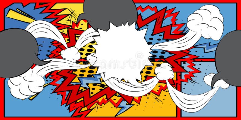 Cartoon Backgrounds, Comic Book Backdrop. Retro Vector Comics Pop Art ...