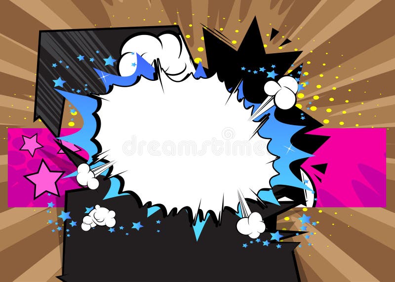 Cartoon Backgrounds, Comic Book Backdrop. Retro Vector Comics Pop Art ...