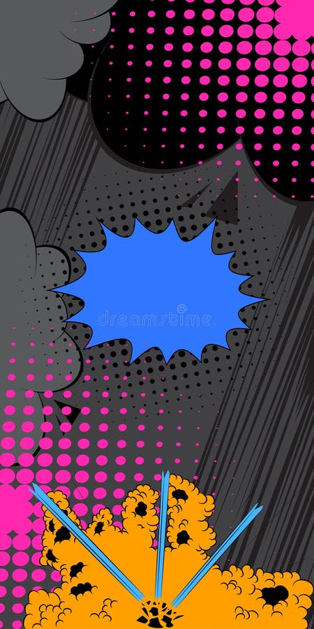 Cartoon Backgrounds, Comic Book Backdrop. Retro Vector Comics Pop Art ...