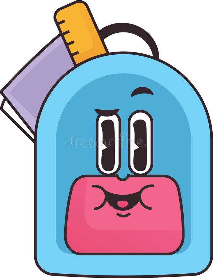 Cartoon Backpack Character stock vector. Illustration of school - 352919619