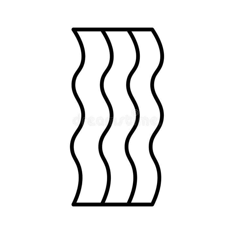 Cartoon Bacon Drawing Isolated on White Background Stock Vector ...