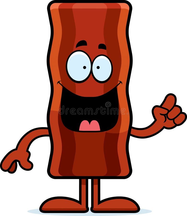 Cartoon Bacon Strip Idea stock vector. Illustration of talking - 69734045