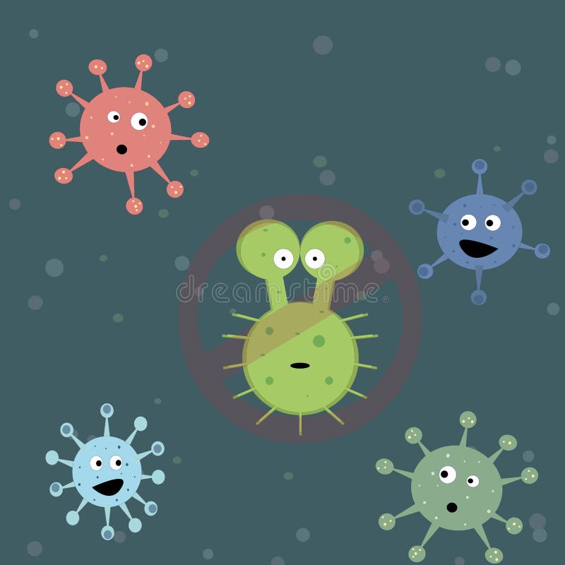 Colored Bacteria, Funny Cartoon Stock Vector - Illustration of cartoon ...