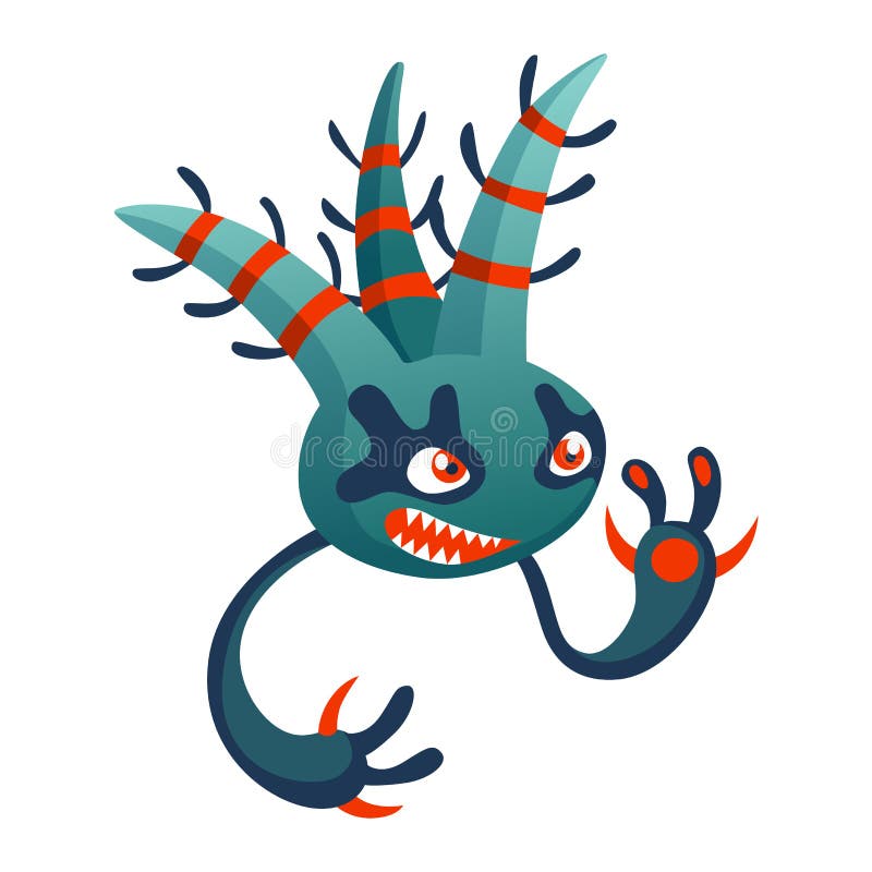 Cartoon Bacteria Virus. Germ or Microbe Funny Character. Cute Kid Toy ...