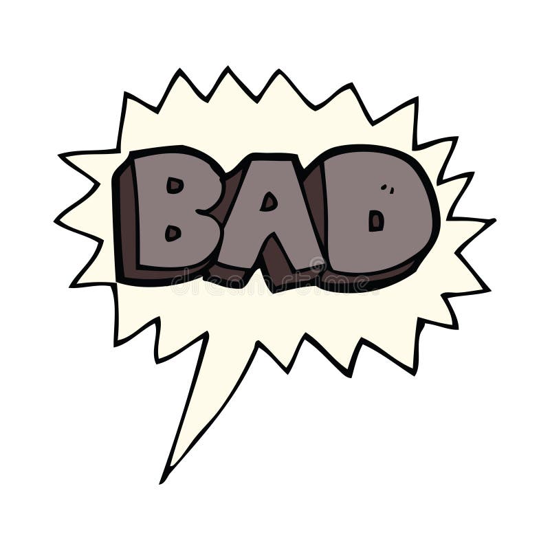 Cartoon Bad Sign with Speech Bubble Stock Illustration - Illustration ...