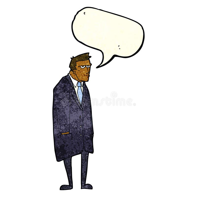Cartoon Bad Tempered Man with Speech Bubble Stock Illustration ...
