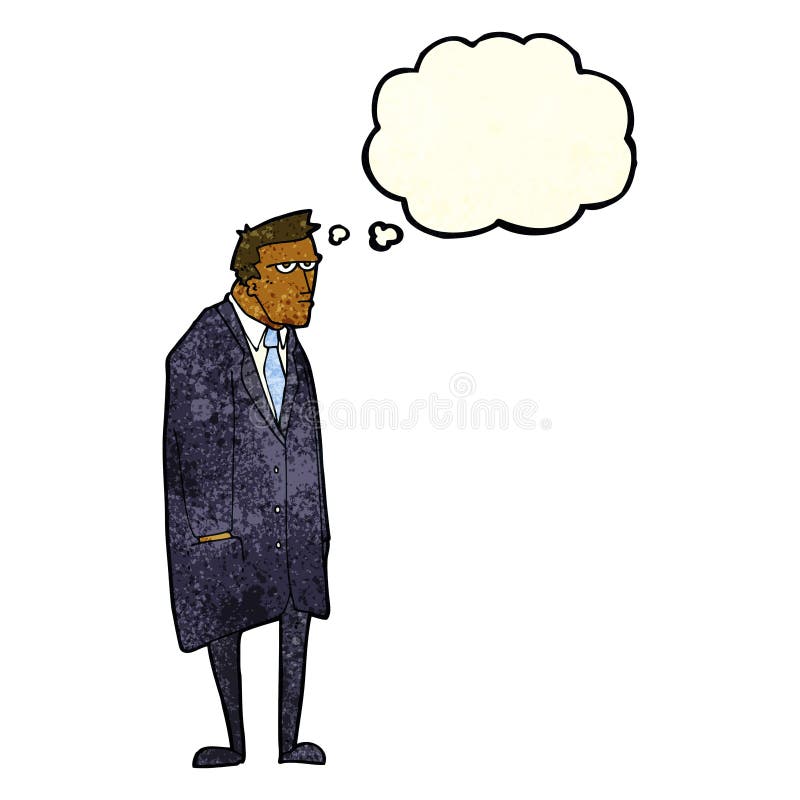 Cartoon Bad Tempered Man with Thought Bubble Stock Illustration ...