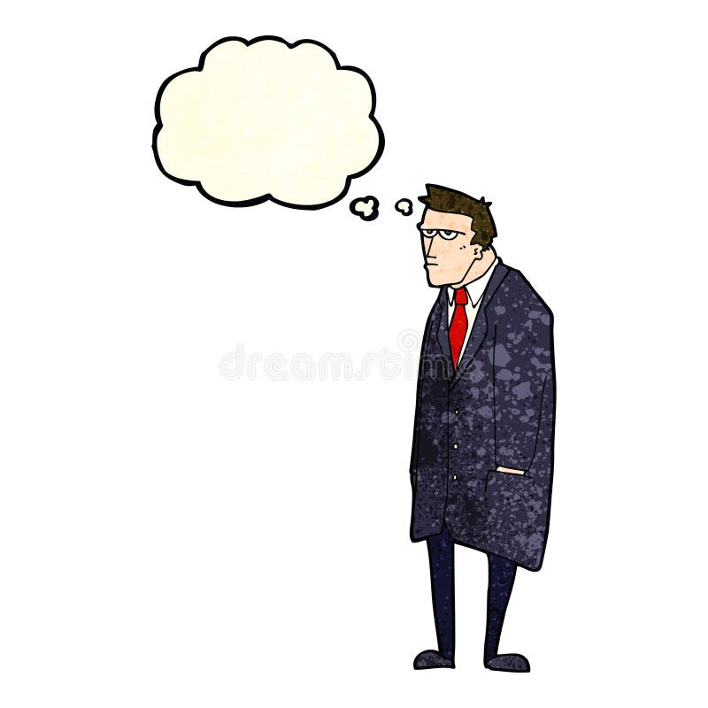 Cartoon Bad Tempered Man with Thought Bubble Stock Illustration ...