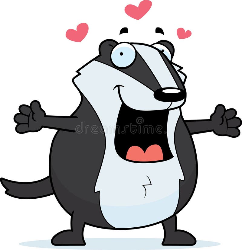 Cartoon Badger Hug stock vector. Illustration of love - 41817882