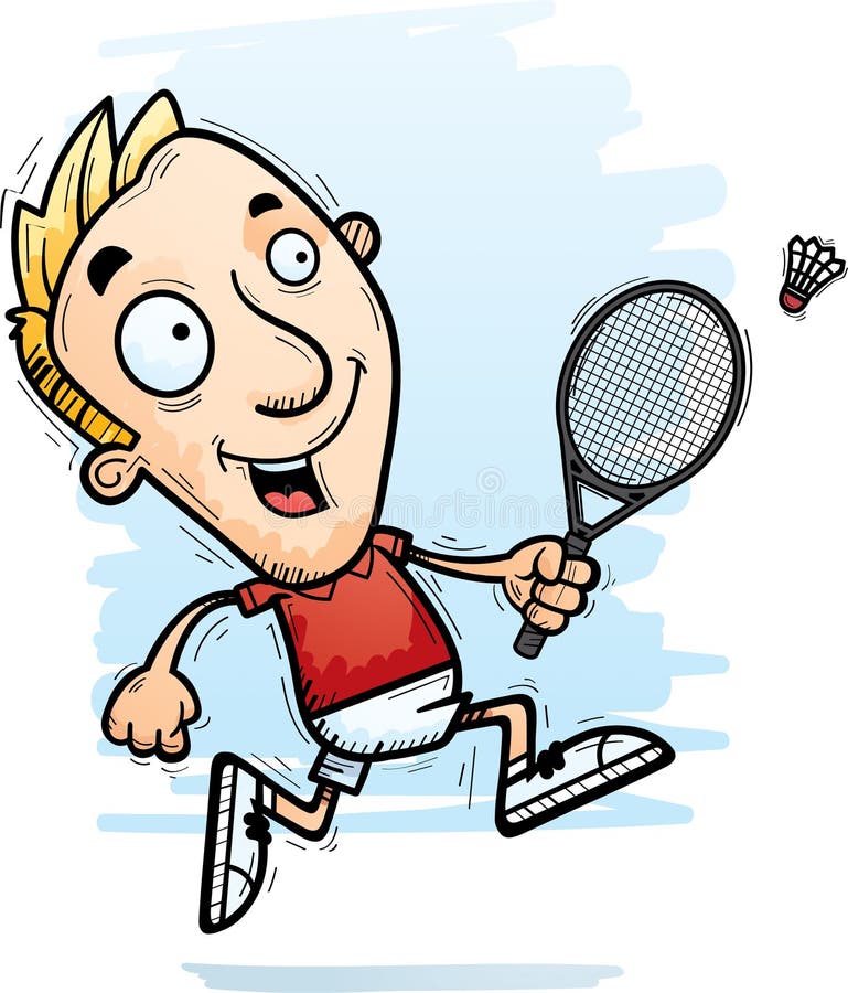 Cartoon Badminton Player. Vector Illustration On A White Background ...