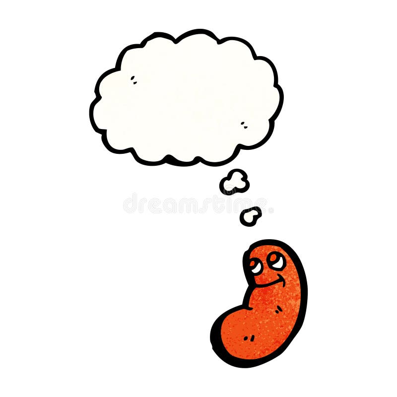 Cartoon Baked Bean with Thought Bubble Stock Vector - Illustration of ...