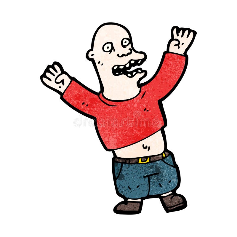 Cartoon bald man stock vector. Illustration of retro - 38053819