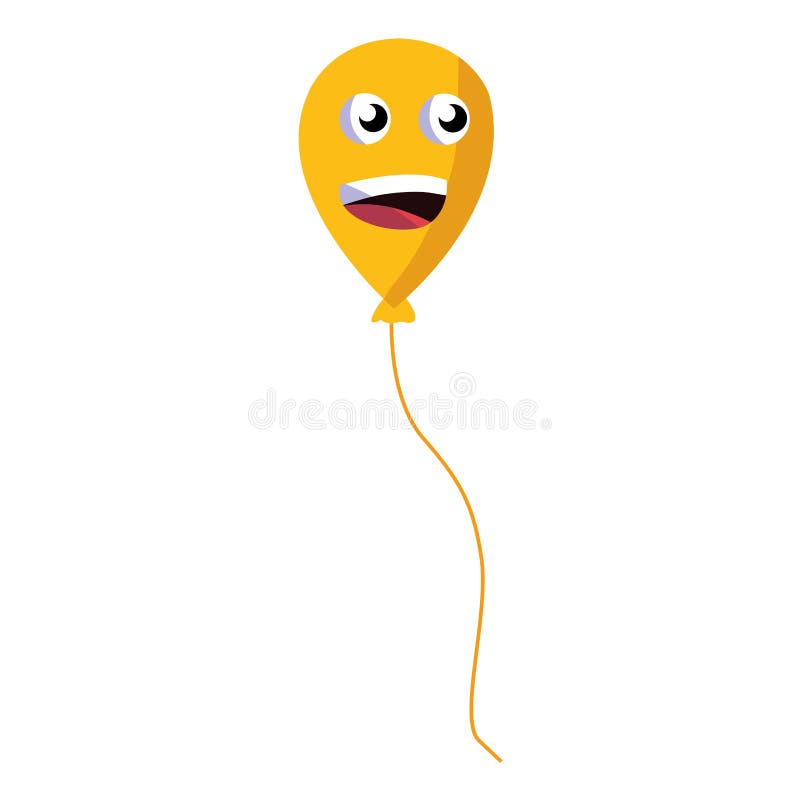 Balloon Cartoon Icon on White Background Stock Illustration ...