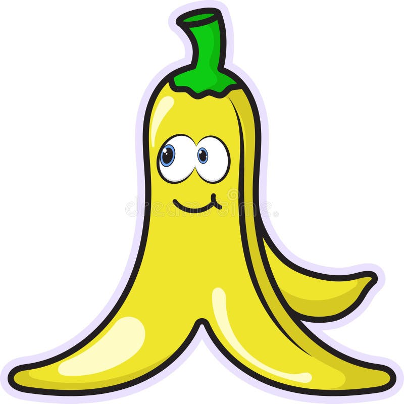 Cartoon Banana Peel Illustration Stock Illustration - Illustration of ...