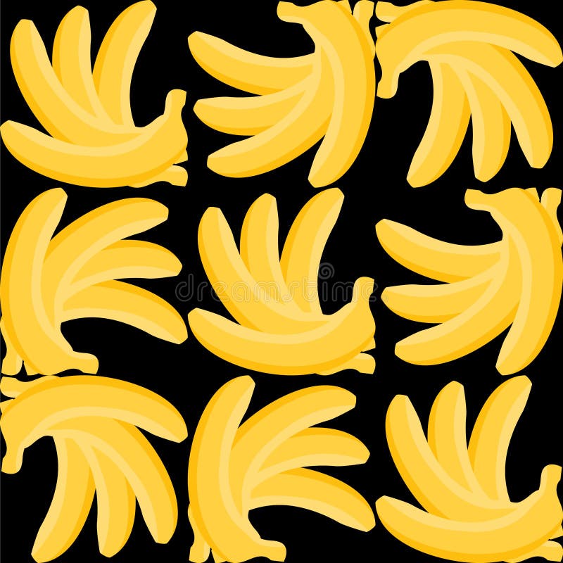 Cartoon Banana Seamless Pattern Stock Vector - Illustration of seamless ...
