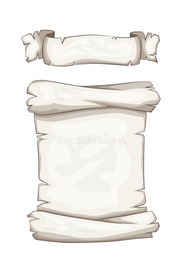 Cartoon Banner and Scroll stock vector. Illustration of scroll - 129839792