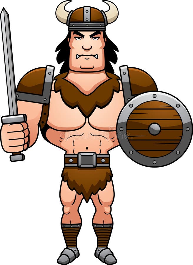 Cartoon Barbarian Battle stock vector. Illustration of helmet - 69105655