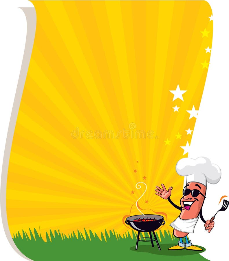Cartoon Barbecue Hot Dog stock vector. Illustration of spatula - 22897754