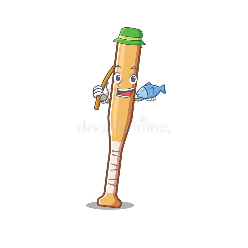 Cartoon Baseball Bat with the Fishing Character Stock Vector ...