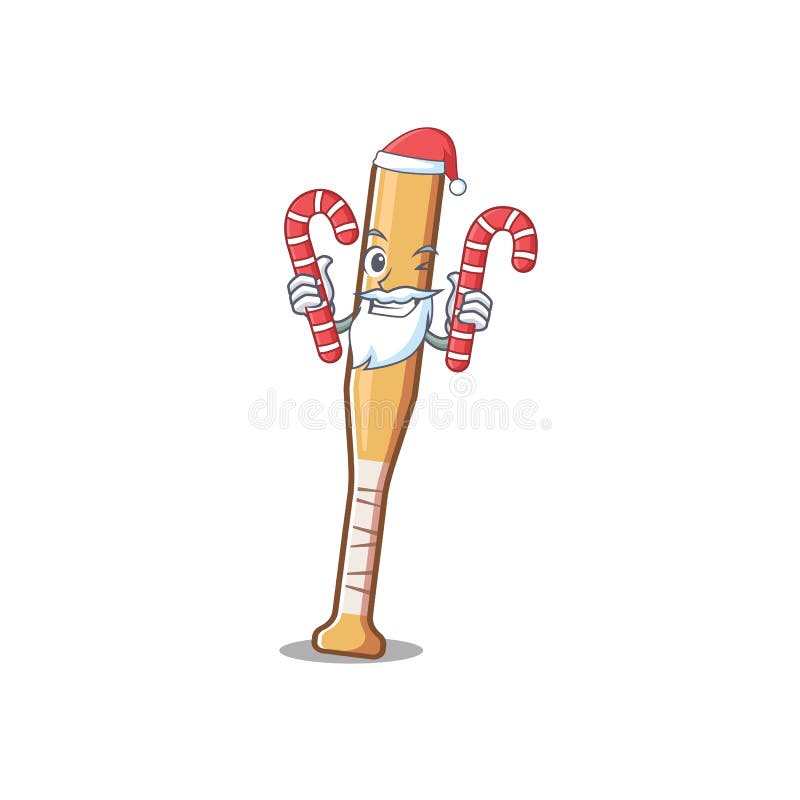 Cartoon Baseball Bat with the Santa Bring Candy Character Stock Vector ...