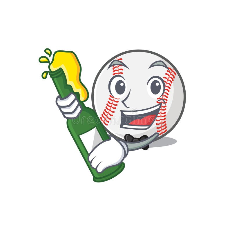 With Beer Baseball Bat Character Cartoon Stock Vector - Illustration of ...