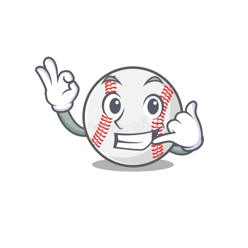 Baseball Call Me Mascot Vector Cartoon Illustration Stock Vector ...