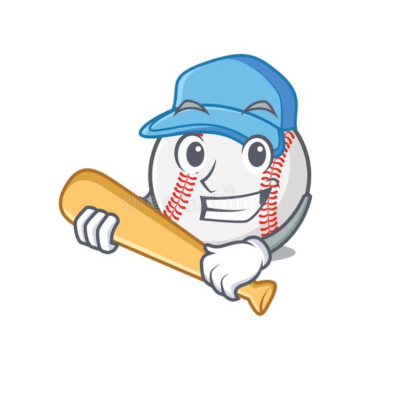 Cartoon Baseball with in a Character Playing Baseball Stock Vector ...