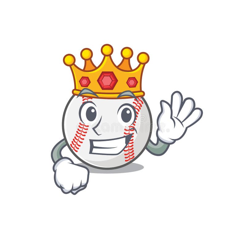 Cartoon Baseball with in King Shape Mascot Stock Vector - Illustration ...