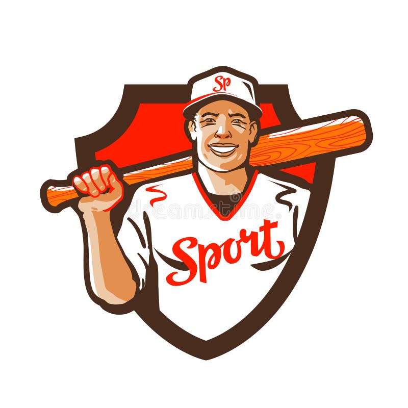 Cartoon Baseball Player with Bat in Hand. Vector Illustration Stock ...