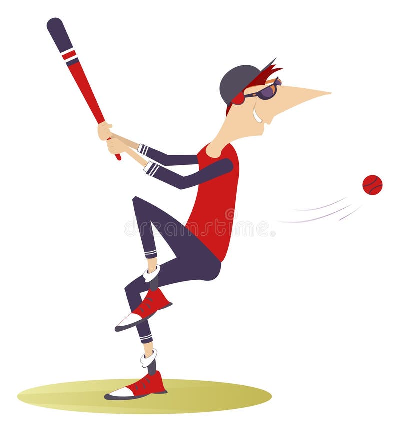 Cartoon Baseball Player Illustration Stock Illustration - Illustration ...
