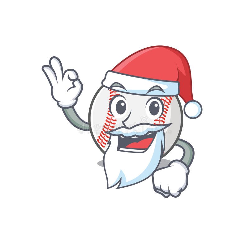 Cartoon Baseball with in Santa Claus Shape Mascot Stock Vector ...