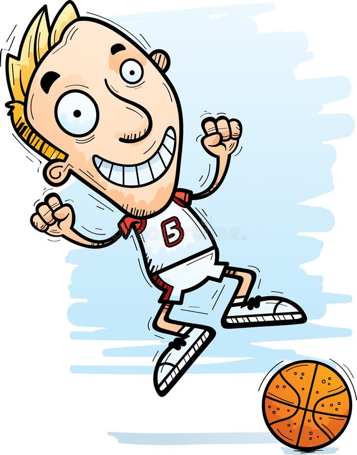 Cartoon Basketball Player Jumping Stock Vector - Illustration of person ...