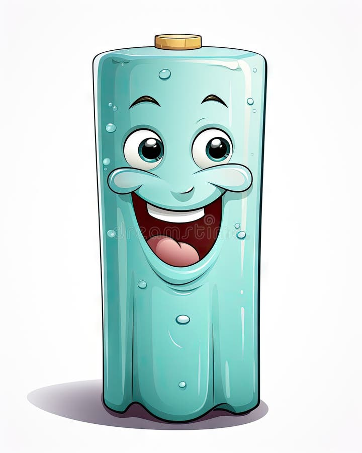 A Cartoon Battery with a Happy Face and a Big Smile. Generative Ai ...