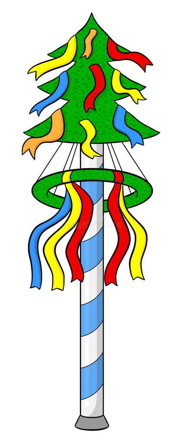 Cartoon of a Bavarian Maypole Stock Vector - Illustration of ...