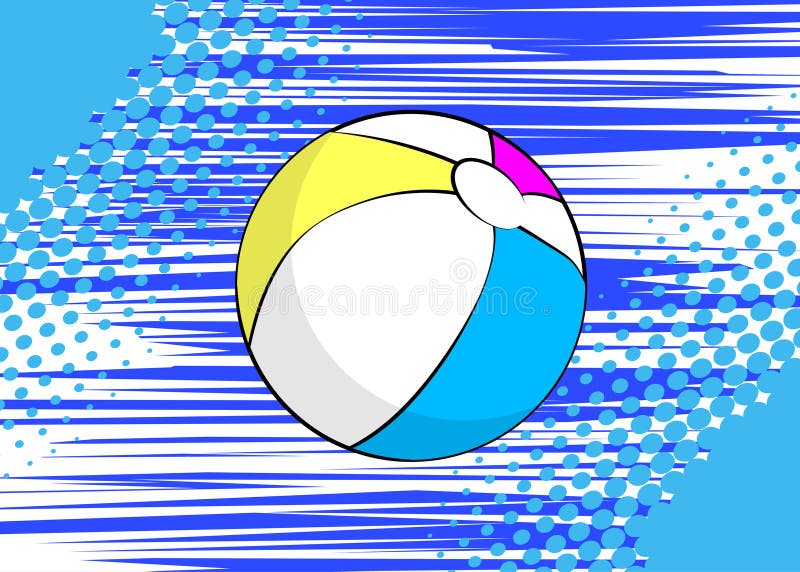 Cartoon Beach Ball, Comic Book Summer Toy. Retro Vector Comics Pop Art ...