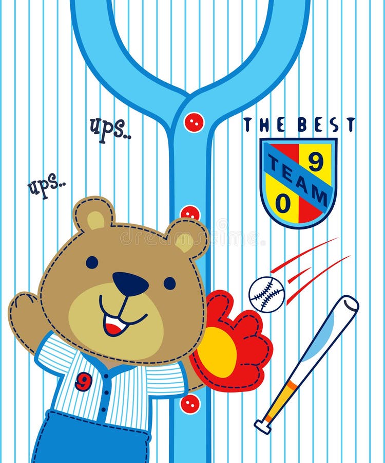 Cartoon of Bear the Baseball Player Stock Vector - Illustration of draw ...