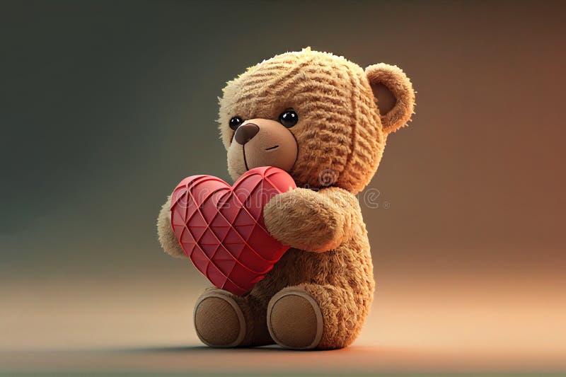 Cartoon Bear with Heart, Postcard for 14th February. Stock Illustration ...