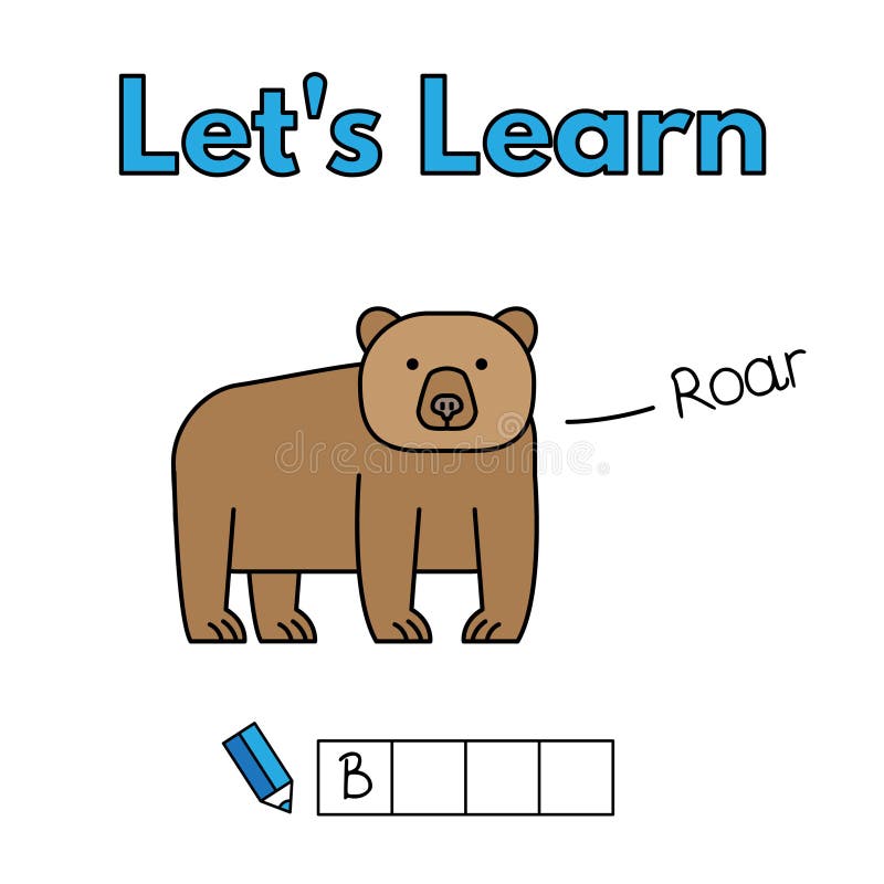 Cartoon Bear Flashcard for Children Stock Vector - Illustration of card ...