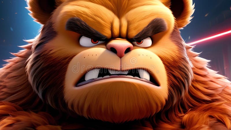 A Cartoon Bear with a Menacing Look on Its Face Stock Illustration ...