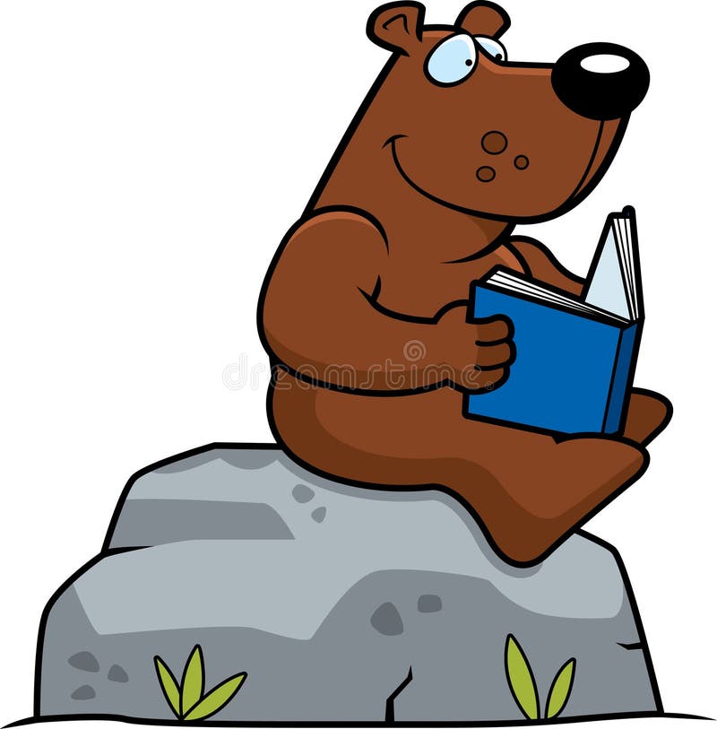 Cartoon Bear Reading stock vector. Illustration of studying - 41819517