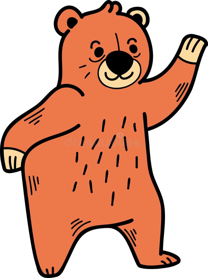 A Cartoon Bear is Standing and Looking at the Camera Stock Vector ...