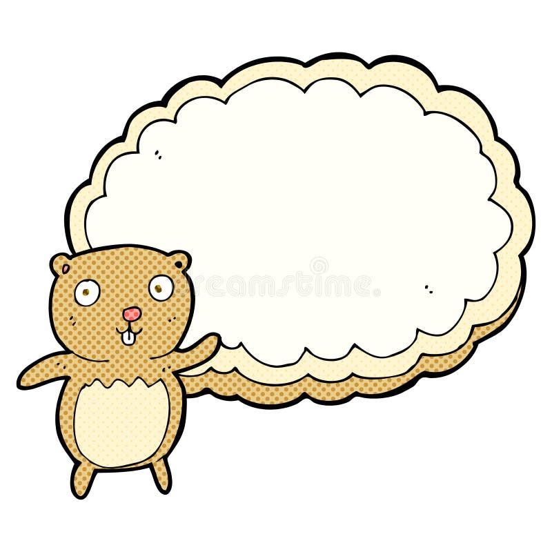 Cartoon Bear with Text Space Cloud Stock Illustration - Illustration of ...
