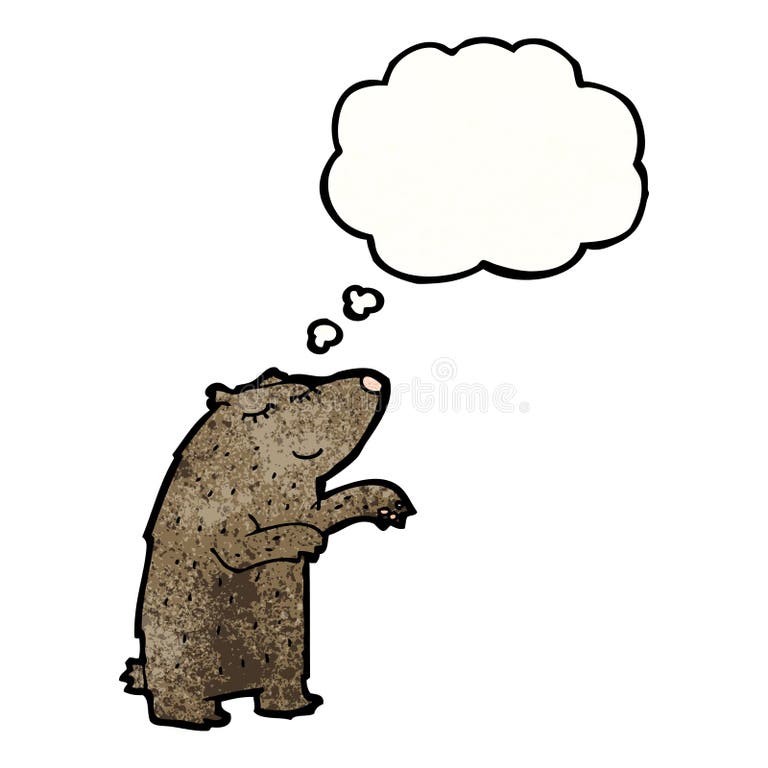 Cartoon Bear with Though Bubble Stock Vector - Illustration of thought ...