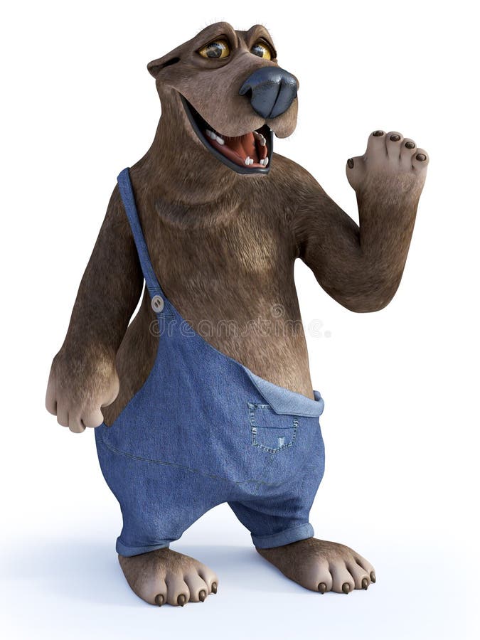 Cartoon bear waving hello. stock illustration. Illustration of animal ...