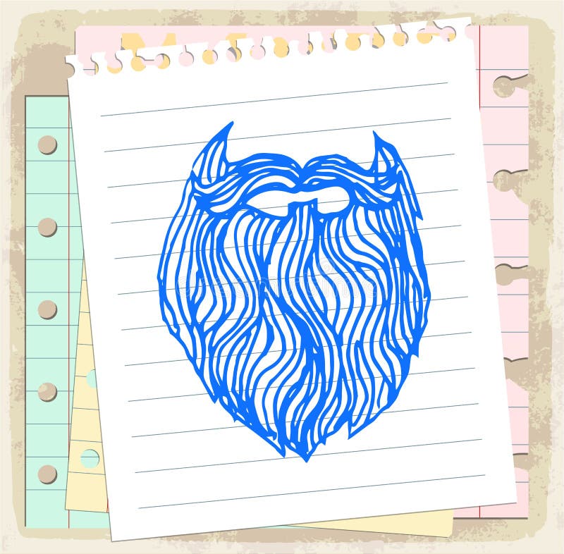 Cartoon Beard on Paper Note, Vector Illustration Stock Vector ...
