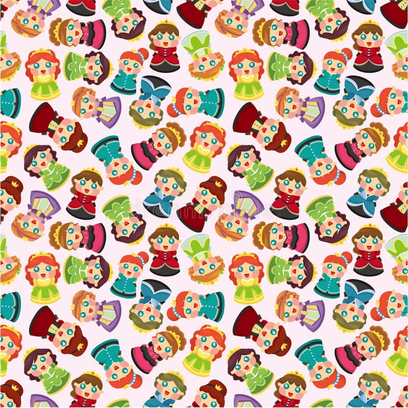 Cartoon Beautiful Princess Icons Set Stock Vector - Illustration of ...