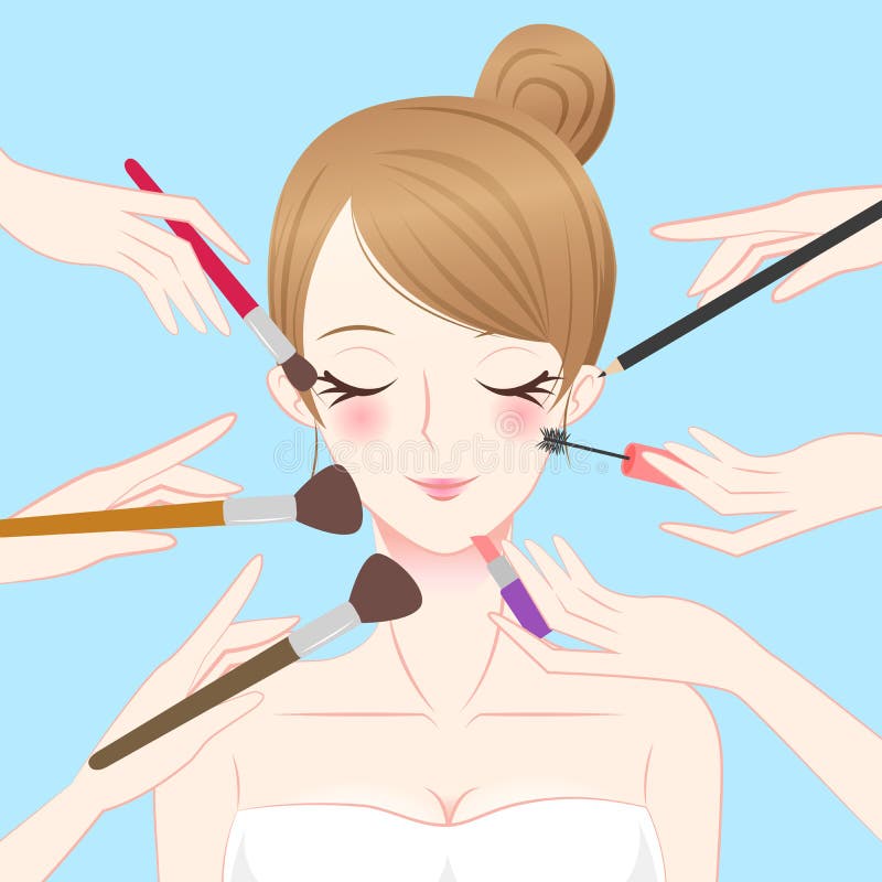 Cartoon Beauty Make Up Woman Stock Vector Illustration Of Glamour