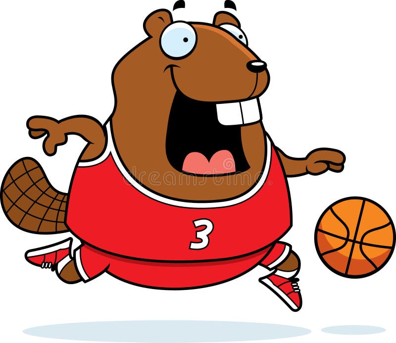 Cartoon Beaver Basketball stock vector. Illustration of basketball ...