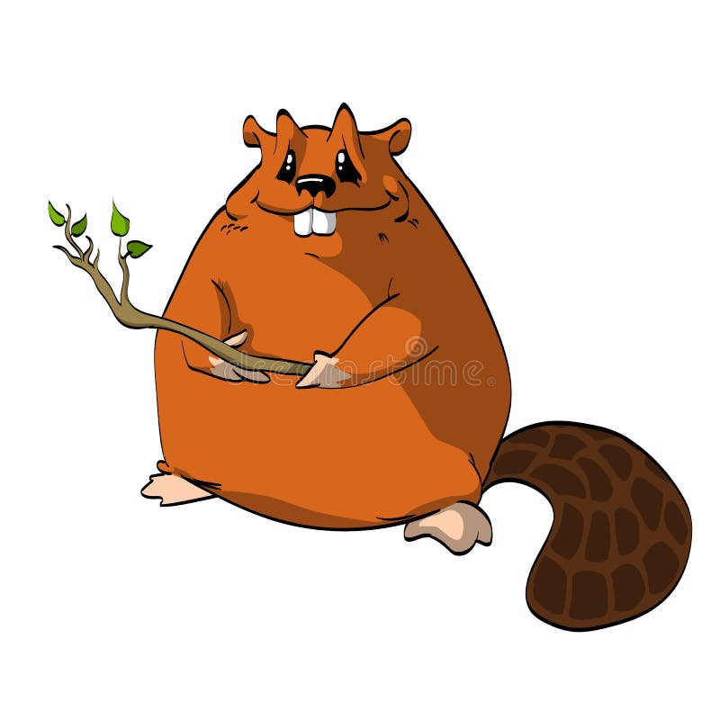 Smiling Beaver Cartoon stock vector. Illustration of cartoon - 73878471