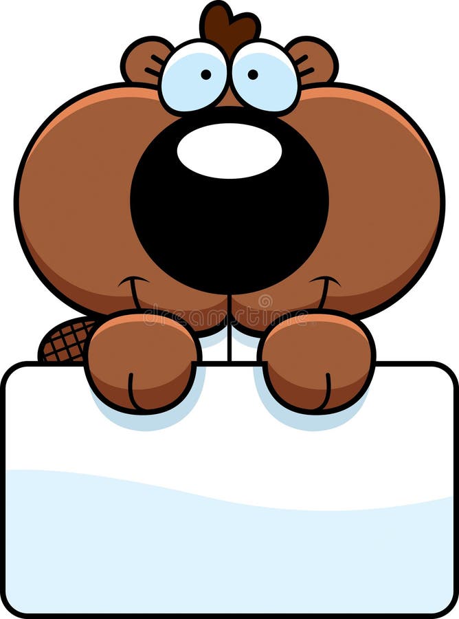 Beaver holding sign stock vector. Illustration of empty - 37833940